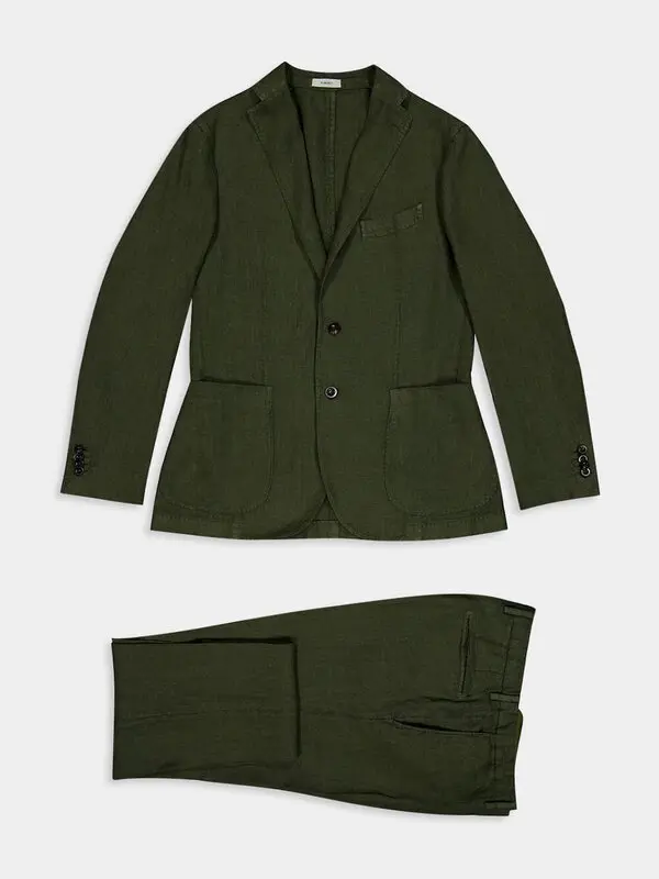 Boglioli Olive Linen Suit - Green