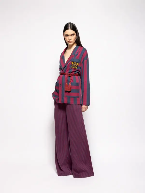 PAULA Hydrilla Graphe Hand-woven Striped Pants