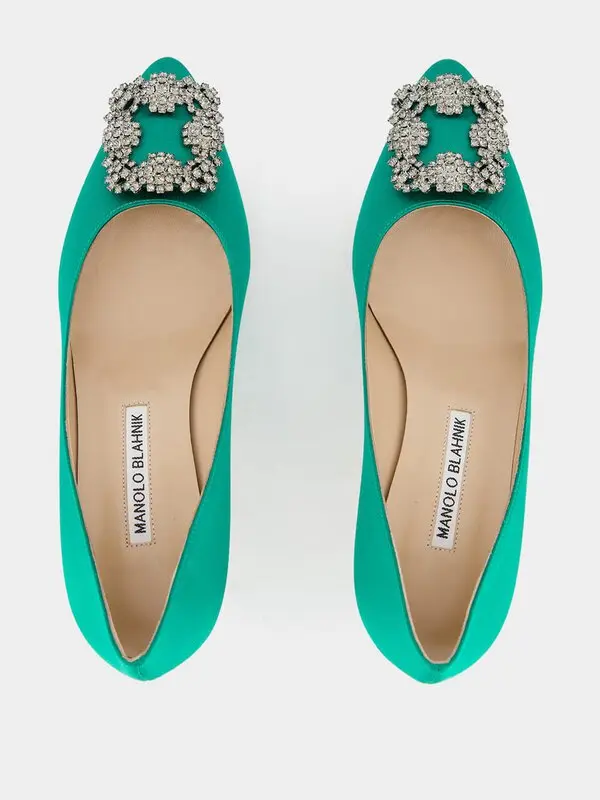Manolo Blahnik Hangisi 50mm Jewel Pumps