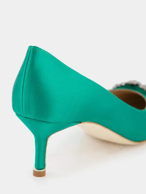 Manolo Blahnik Hangisi 50mm Jewel Pumps