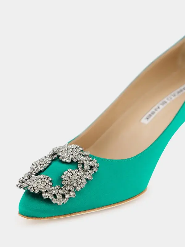 Manolo Blahnik Hangisi 50mm Jewel Pumps