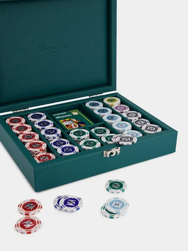 Hector Saxe Paris Avocado Leather Poker Set