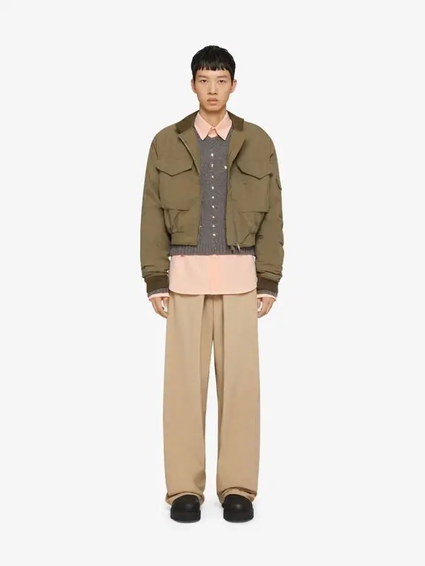 Givenchy Cotton Cropped Bomber Jacket - Green