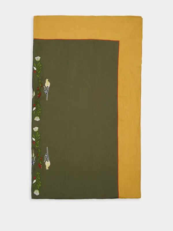 PAULA LIVING Belém Embroidered Linen Tablecloth