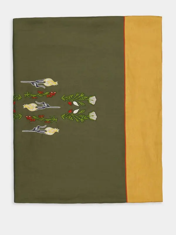 PAULA LIVING Belém Embroidered Linen Tablecloth
