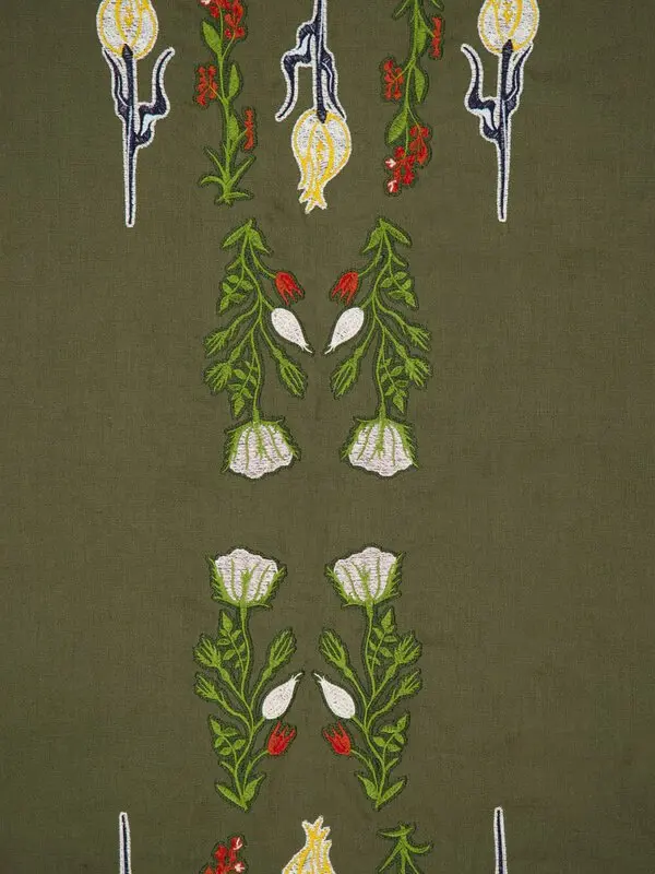 PAULA LIVING Belém Embroidered Linen Tablecloth