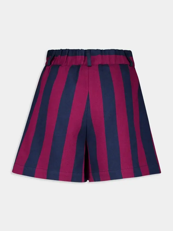 PAULA Virgo Hand-woven Striped Wide-leg Shorts