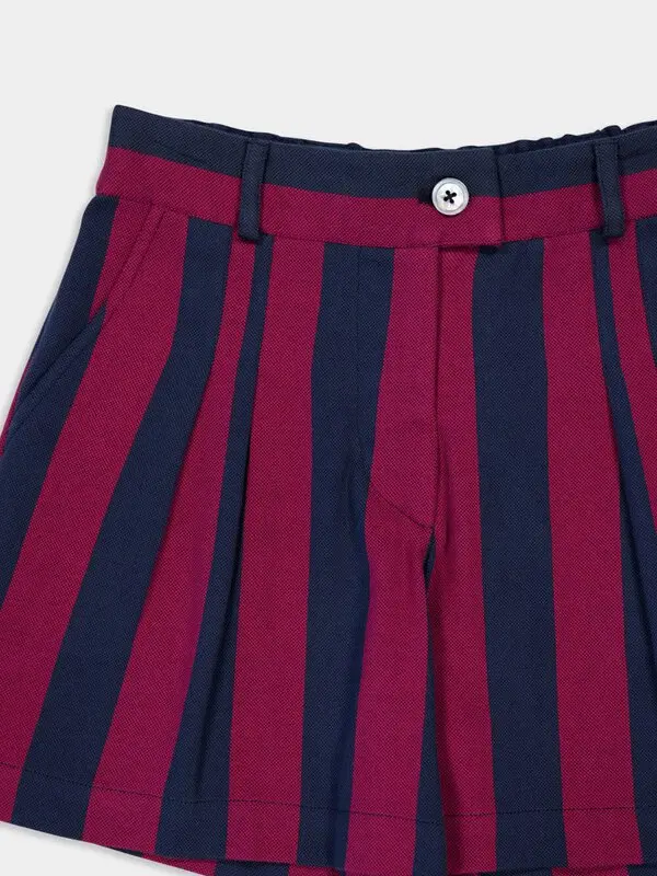 PAULA Virgo Hand-woven Striped Wide-leg Shorts