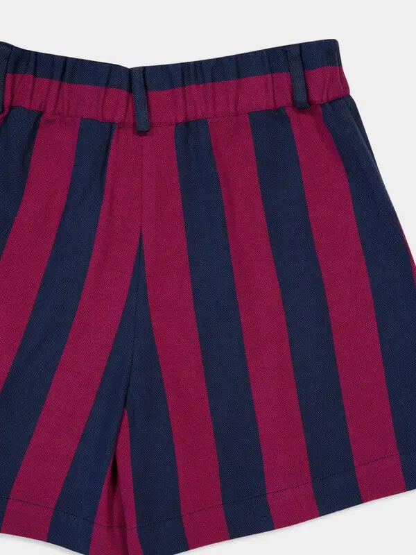 PAULA Virgo Hand-woven Striped Wide-leg Shorts