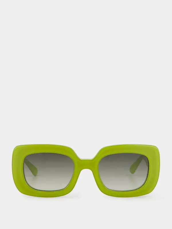 EMMANUELLE KHANH Pamela Rectangle Sunglasses - Green