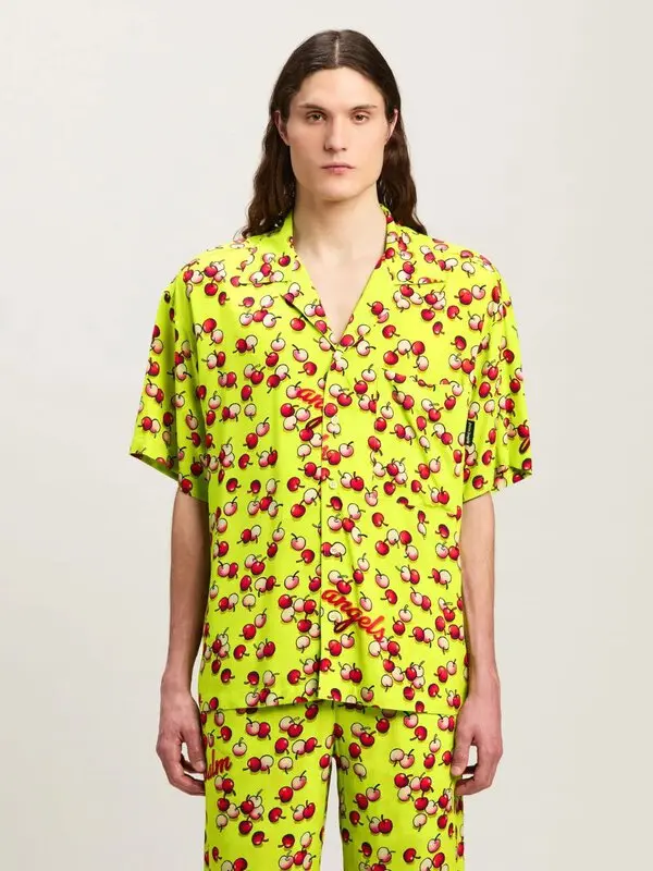 Palm Angels Lime Fuchsia Cherries Shirt - Green