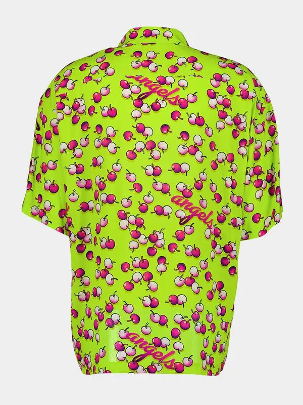 Palm Angels Lime Fuchsia Cherries Shirt - Green