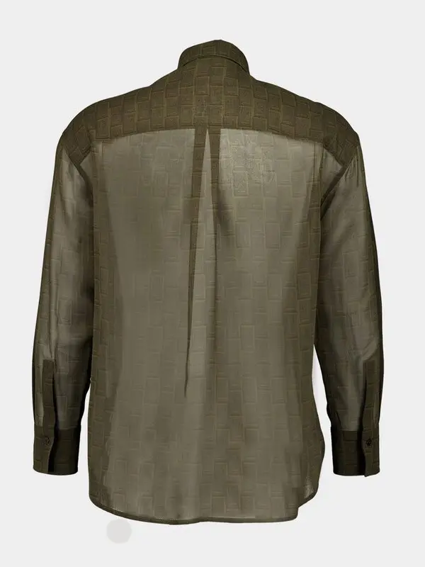 FERRAGAMO Monogram Georgette Silk Shirt