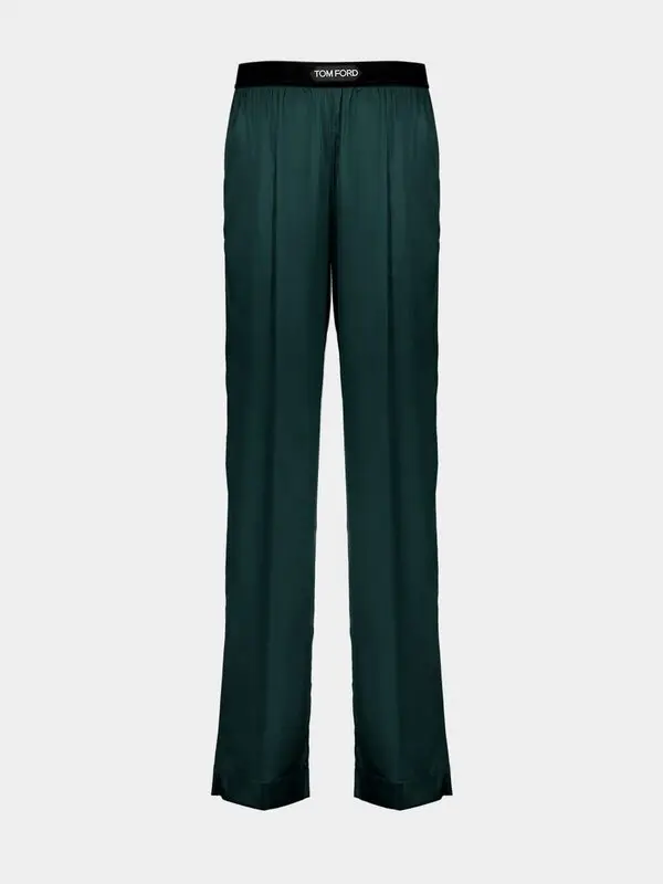 TOM FORD Silk Satin Pyjama Trousers - Green