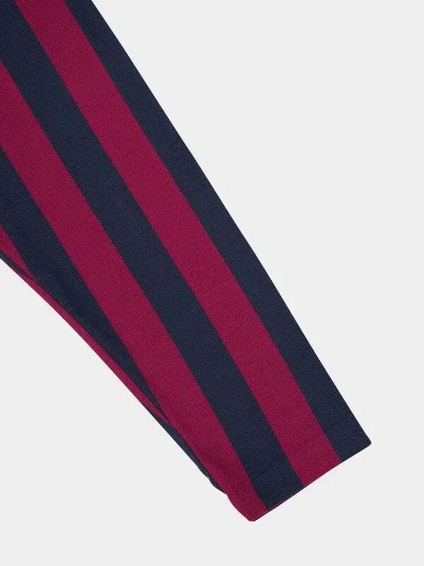 PAULA Nymphaea Striped Hand-woven Blazer With Embroidery - Purple