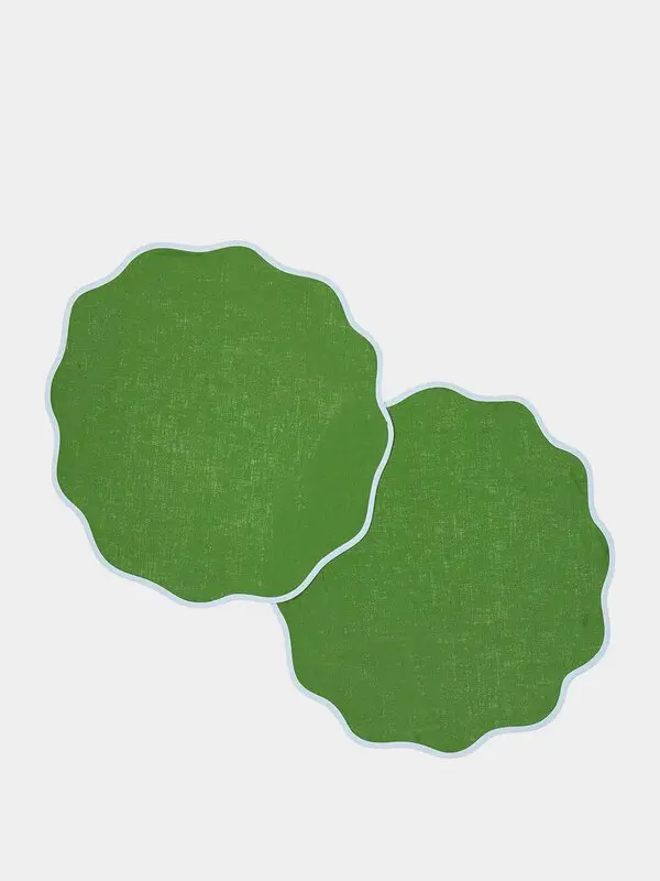 La DoubleJ Set Of Two Cloud Placemats - Green