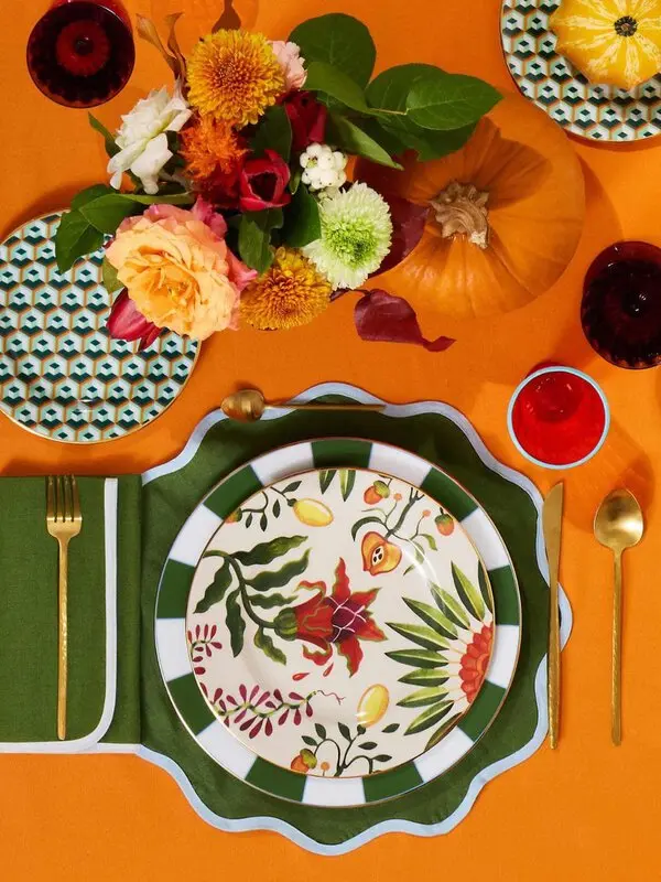 La DoubleJ Set Of Two Cloud Placemats - Green