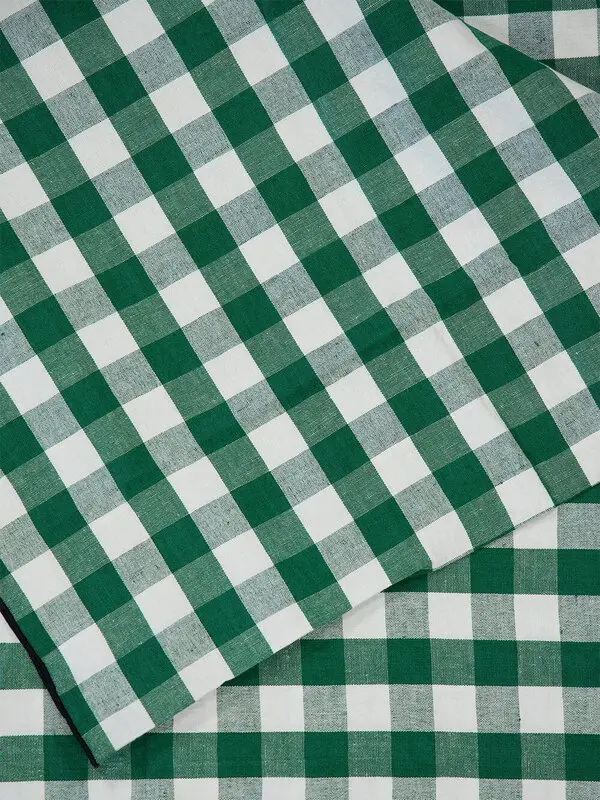 Maison De Vacances Bourdon Black Mesh Gingham Rectangular Extra Large Tablecloth - Green