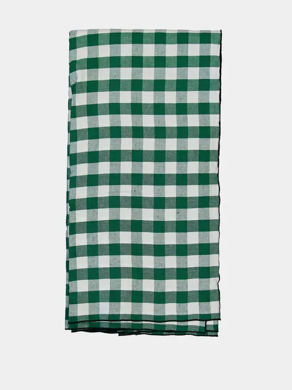 Maison De Vacances Bourdon Black Mesh Gingham Rectangular Extra Large Tablecloth - Green