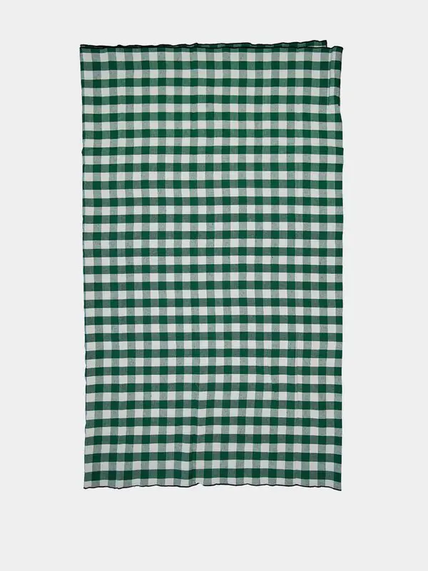 Maison De Vacances Bourdon Black Mesh Gingham Rectangular Extra Large Tablecloth - Green