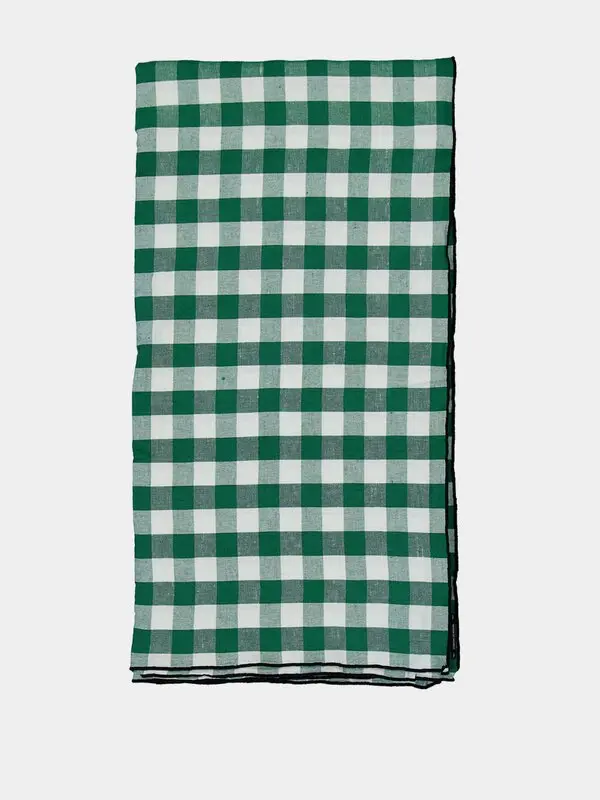 Maison De Vacances Bourdon Black Mesh Gingham Rectangular Large Tablecloth - Green