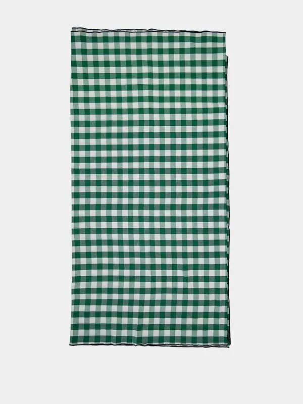 Maison De Vacances Bourdon Black Mesh Gingham Rectangular Large Tablecloth - Green