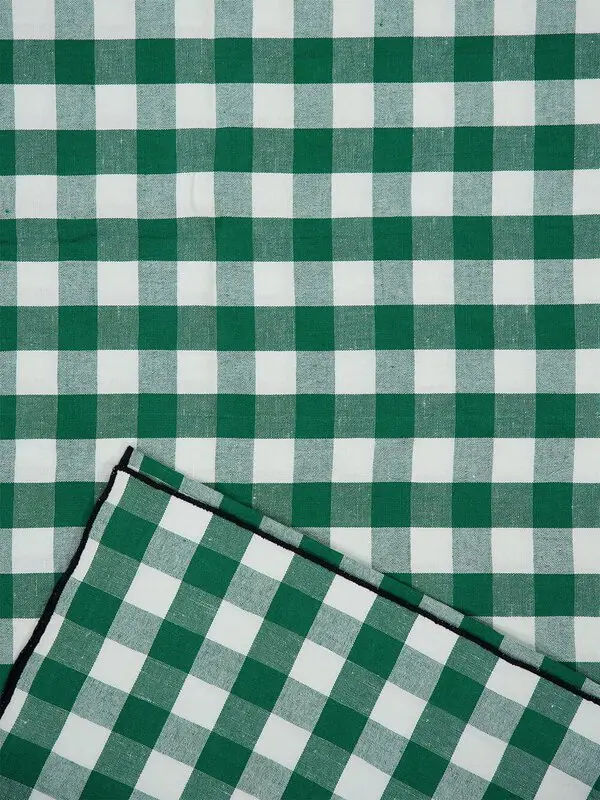 Maison De Vacances Bourdon Black Mesh Gingham Rectangular Large Tablecloth - Green