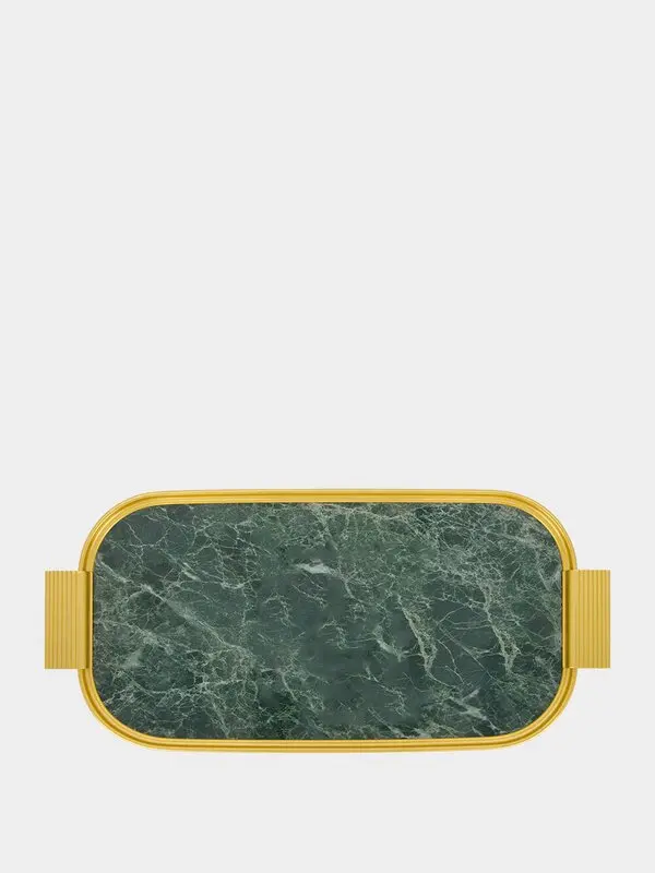 KAYMET Gold And Marble Coffee Tray - Green