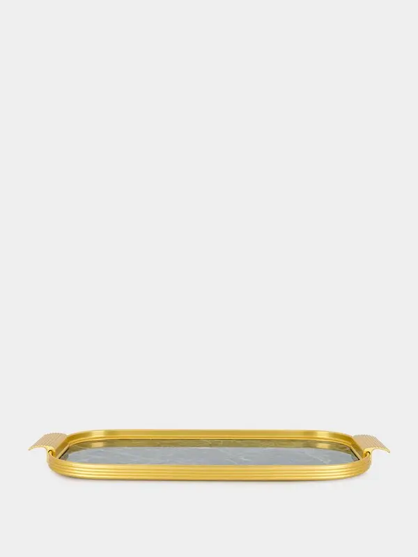 KAYMET Gold And Marble Coffee Tray