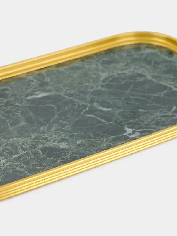 KAYMET Gold And Marble Coffee Tray