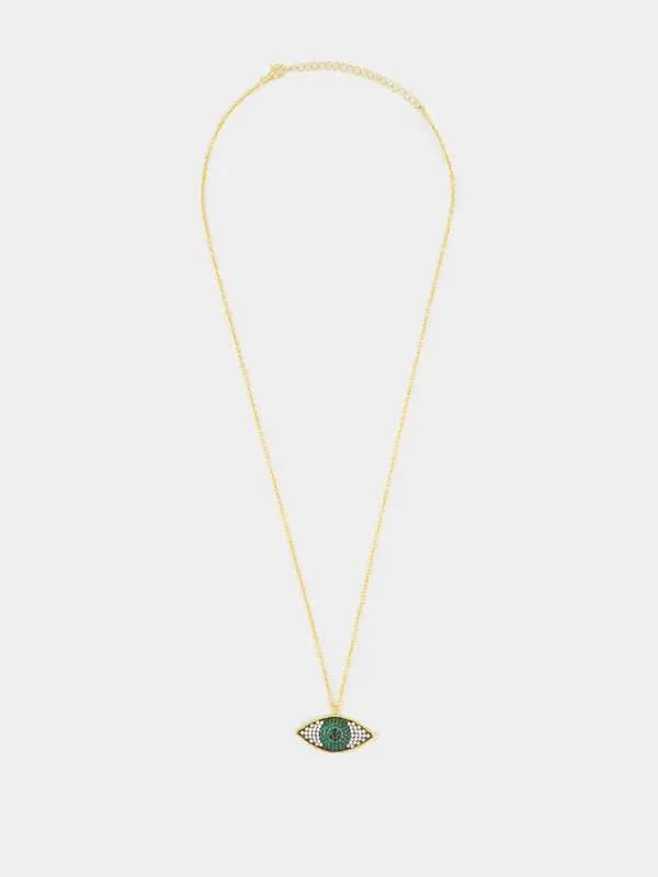 Begum Khan Nazar Mini Necklace - Green