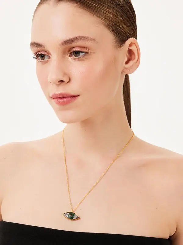 Begum Khan Nazar Mini Necklace - Green