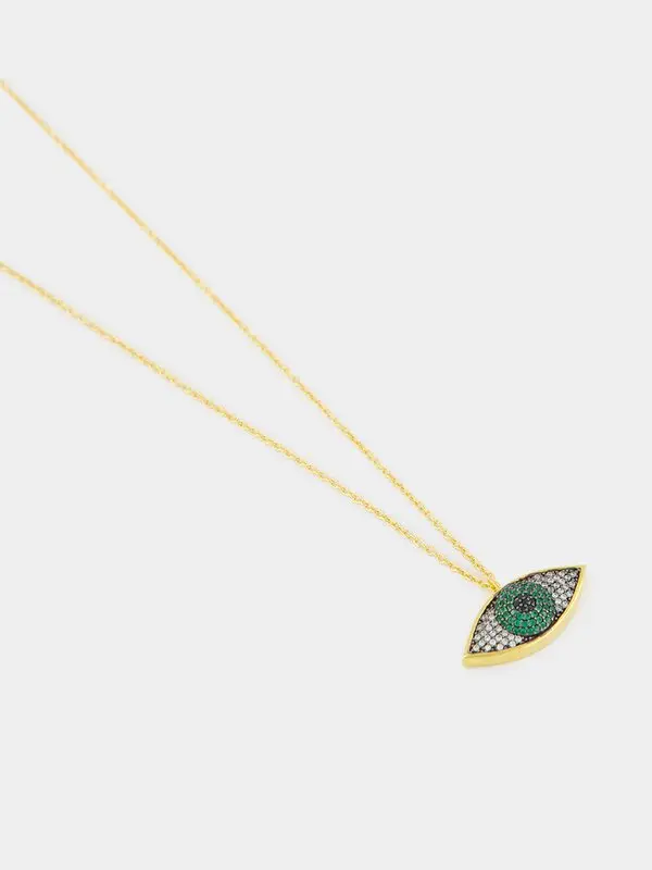 Begum Khan Nazar Mini Necklace - Green