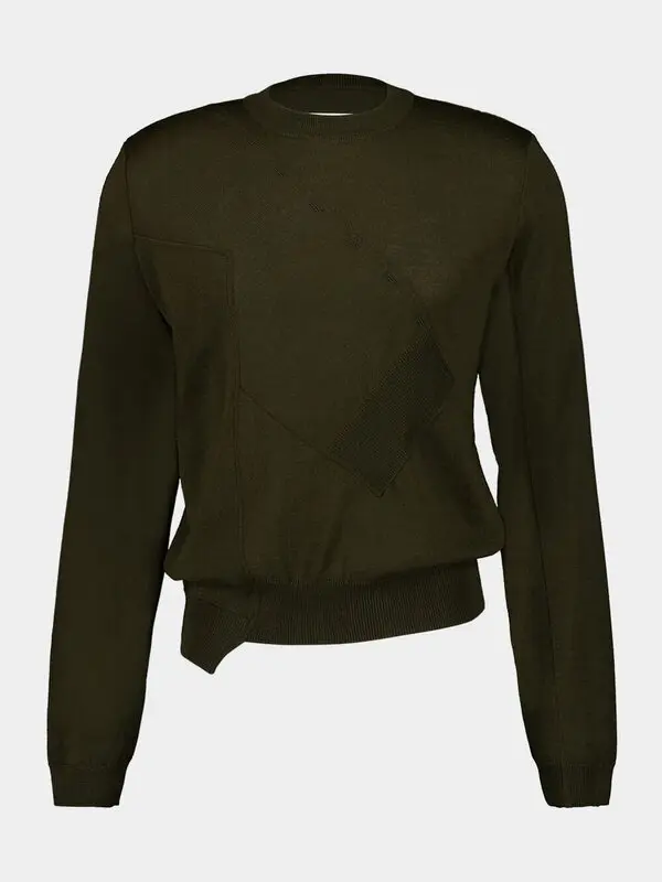 MAISON MARGIELA Asymmetric Crewneck Virgin Wool Sweater