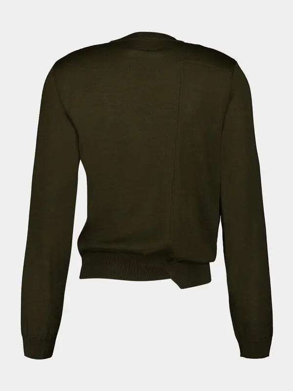 MAISON MARGIELA Asymmetric Crewneck Virgin Wool Sweater
