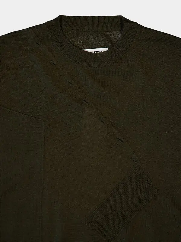 MAISON MARGIELA Asymmetric Crewneck Virgin Wool Sweater