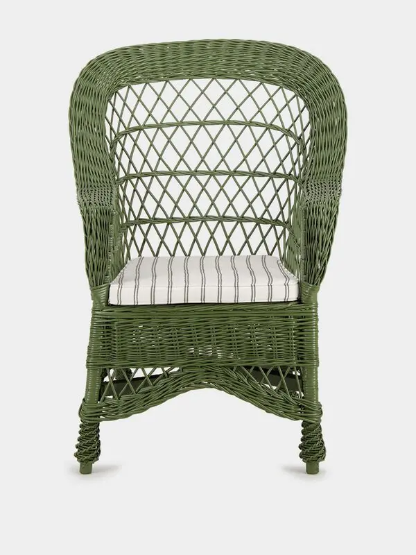 HOUSE OF CAPRICORN Furnas Wicker Armchair - Green