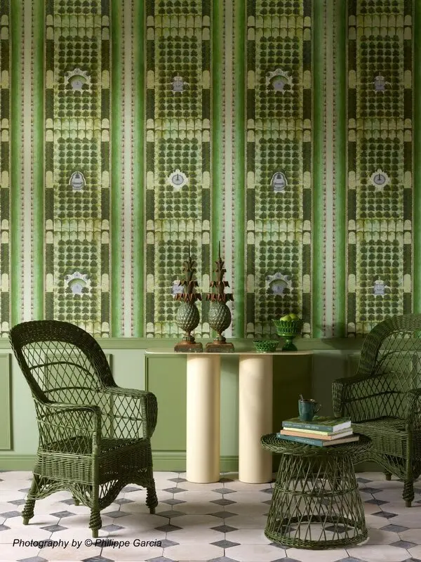 HOUSE OF CAPRICORN Furnas Wicker Armchair - Green