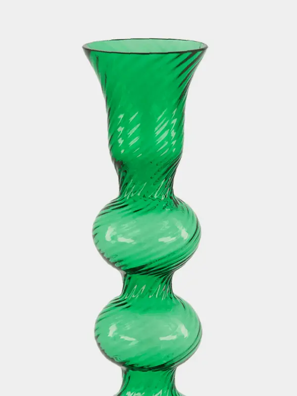 La DoubleJ Murano Glass Triple-bubble Candlestick - Green