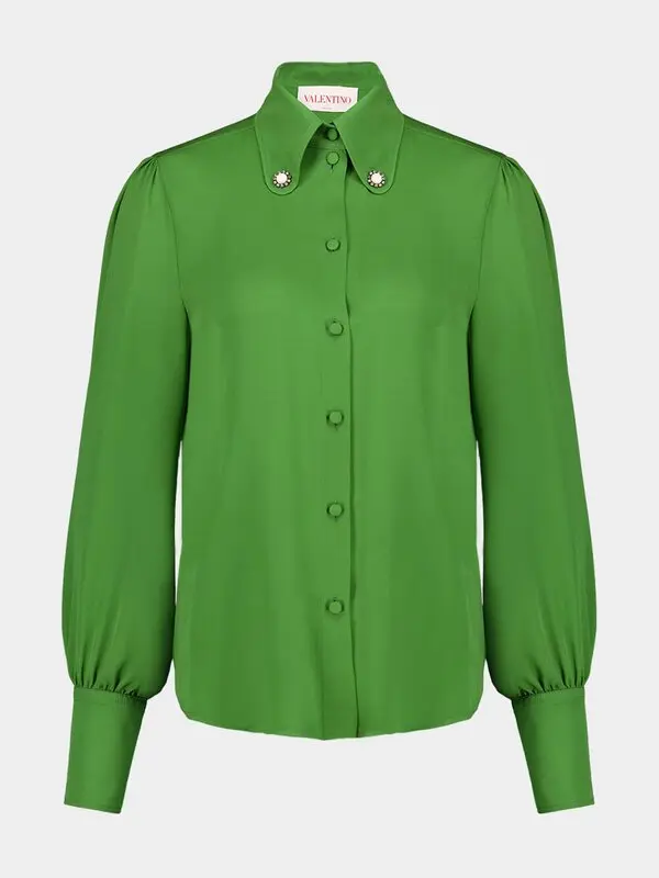 Valentino Garavani Silk Georgette Button-down Shirt