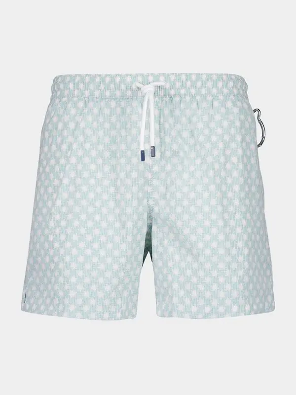 Fedeli Patterned Swim Shorts - Green