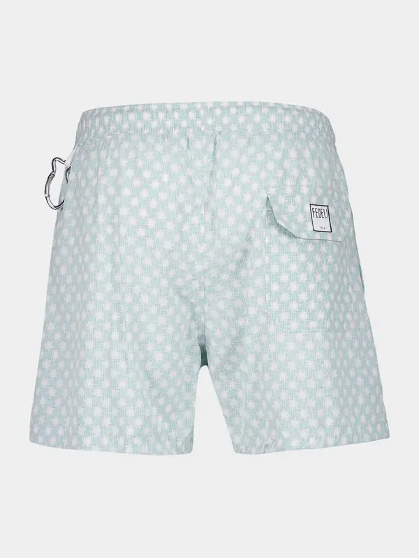 Fedeli Patterned Swim Shorts - Green