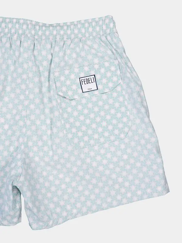 Fedeli Patterned Swim Shorts - Green
