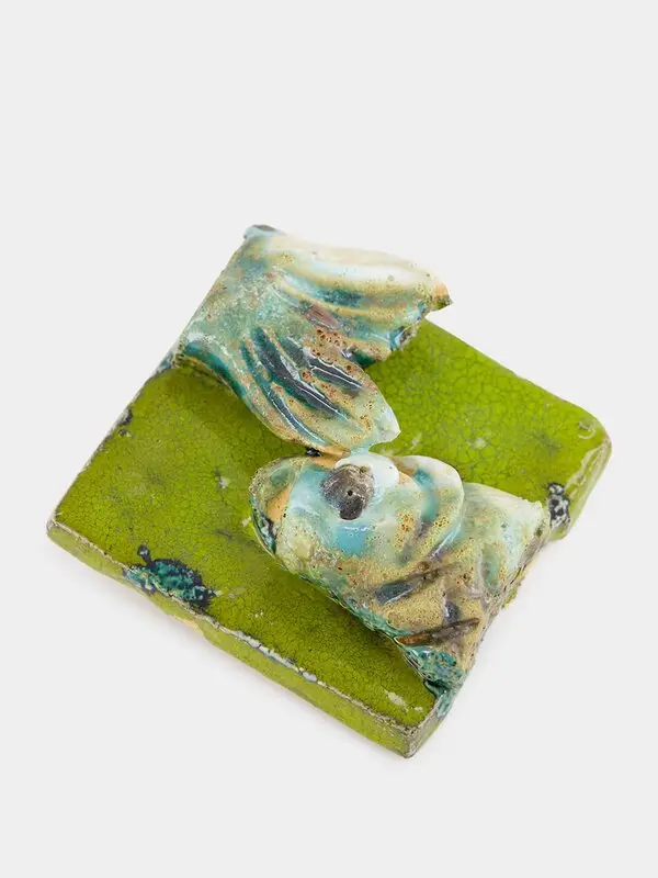 Studio Bongard Sardine Tile 3d Sculpture - Green
