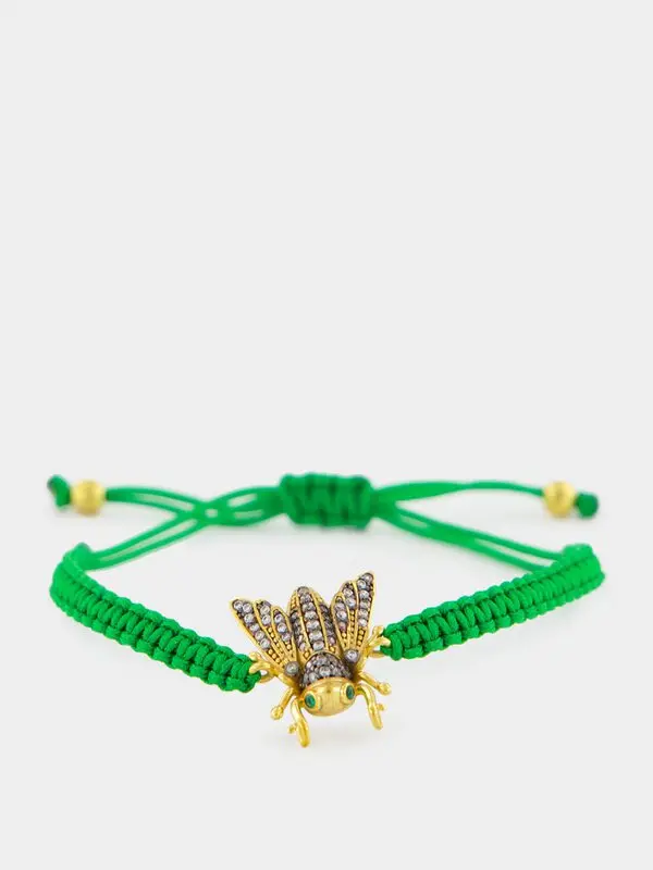 Begum Khan Baby Bee Crystal Bracelet - Green