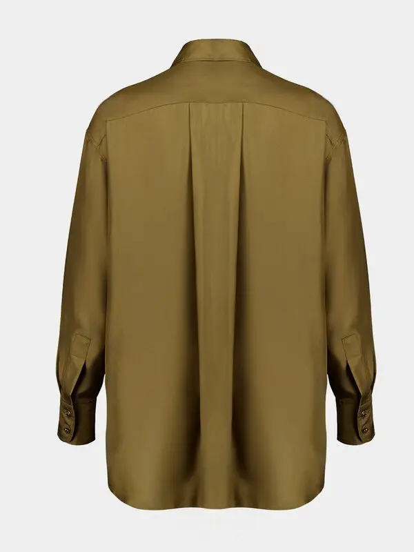 Zimmermann Olive Silk Button-up Shirt