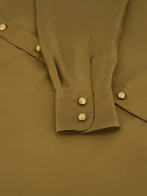 Zimmermann Olive Silk Button-up Shirt