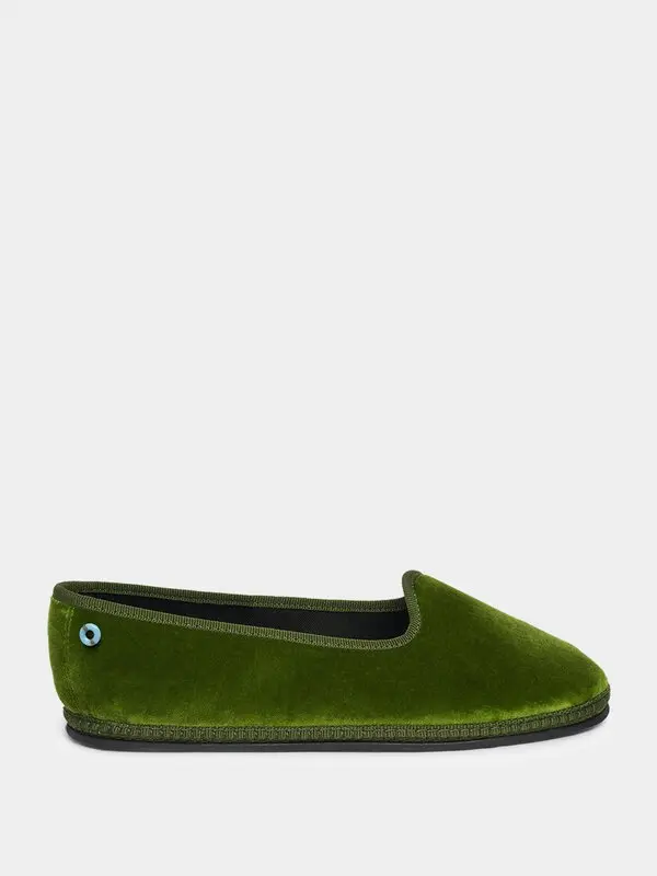 PIEDATERRE Modigliani Velvet Flats - Green