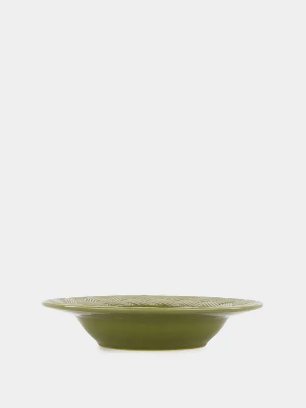 HOUSE OF CAPRICORN Vime Ceramic Soup Plate - Green