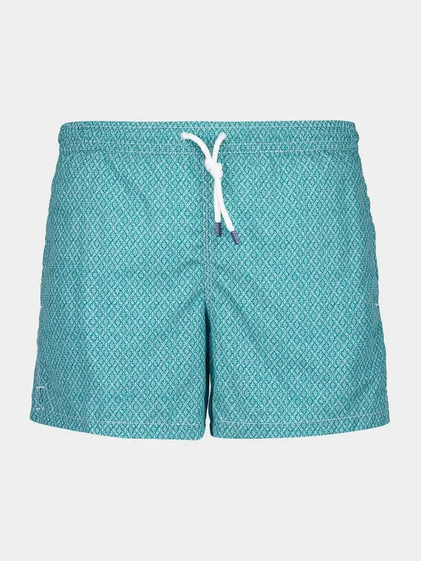 Fedeli Diamond Weave Swim Shorts - Green